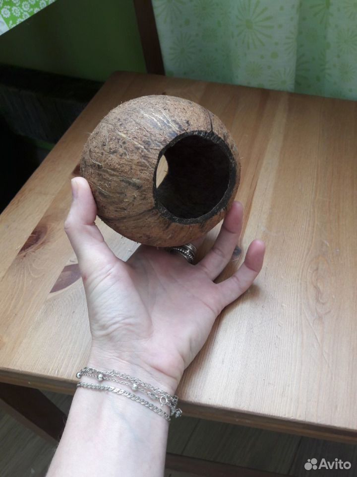 Домик в аквариум из кокоса, лампа Aquael 11W
