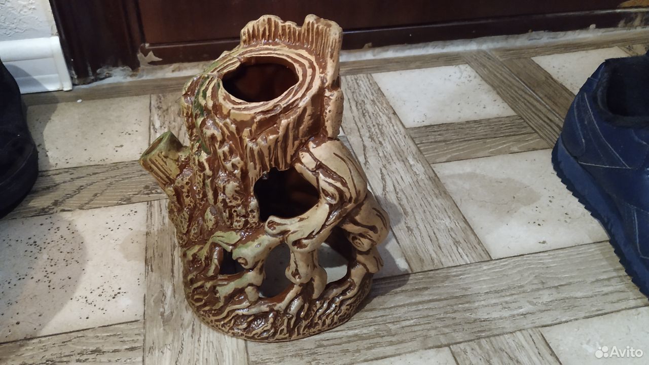 Декор укрытие для рыб / пень