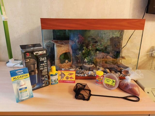 Аквариум для рыбок с комплектом всего необходимого